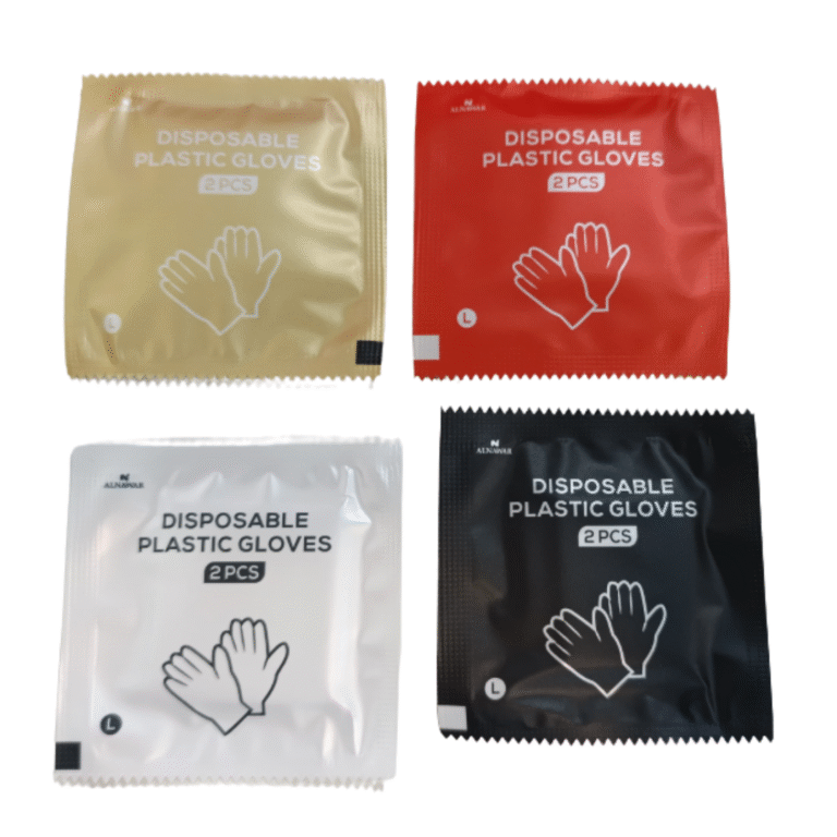 Buy 50 Packets 2 Pcs Disposable Transparent Plastic Gloves Online In ...
