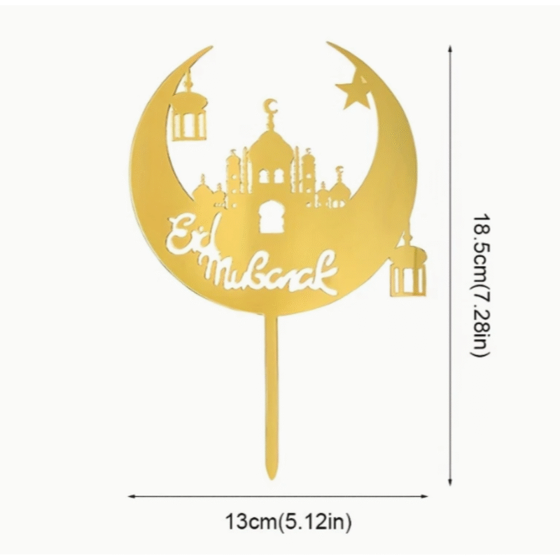 Buy Eid Mubarak Acrylic Cake Topper Online In UAE | Baking Tools ...