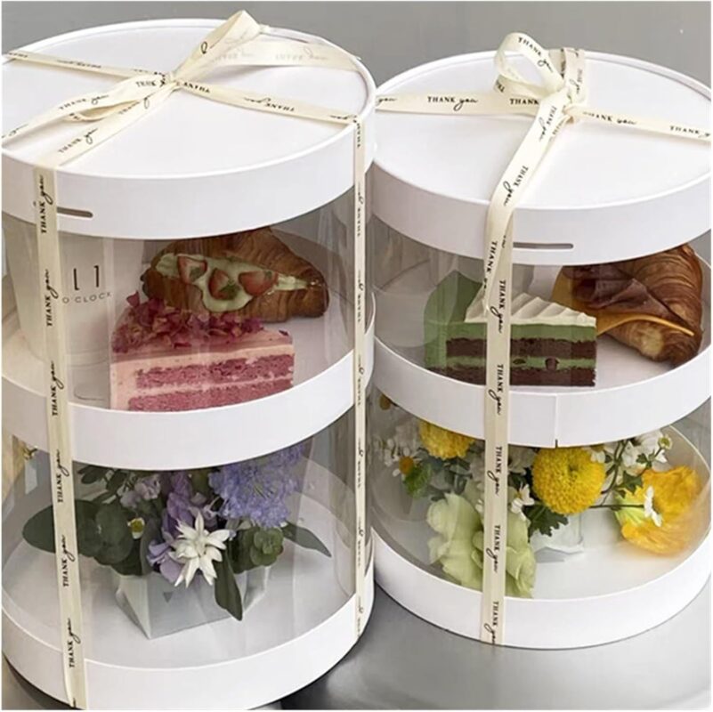 Buy Double Layer Transparent Round Cake Box Online In UAE | Baking ...
