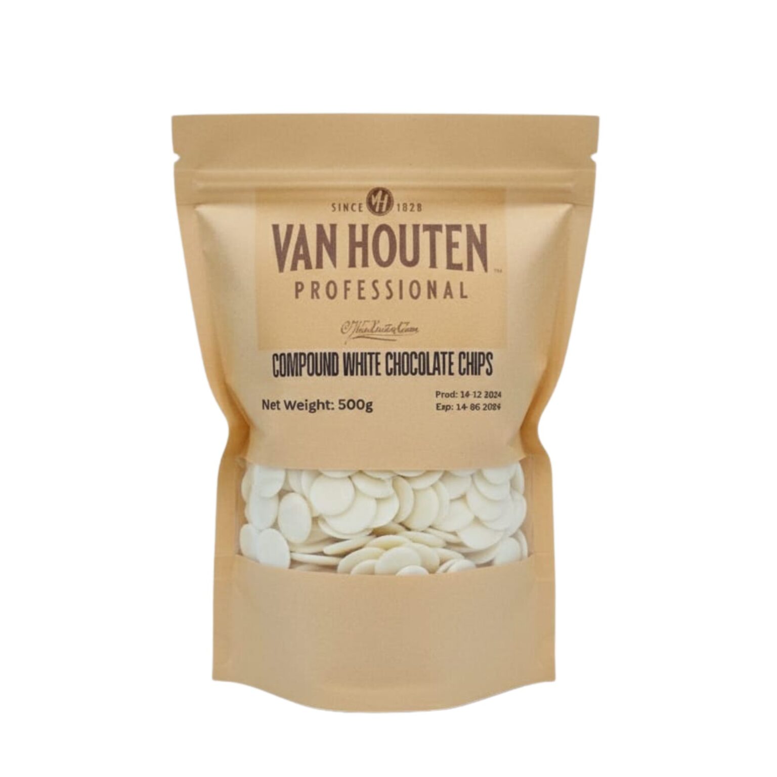 Buy Van Houten Professional Compound White Chocolate Chips | Cake Tools UAE